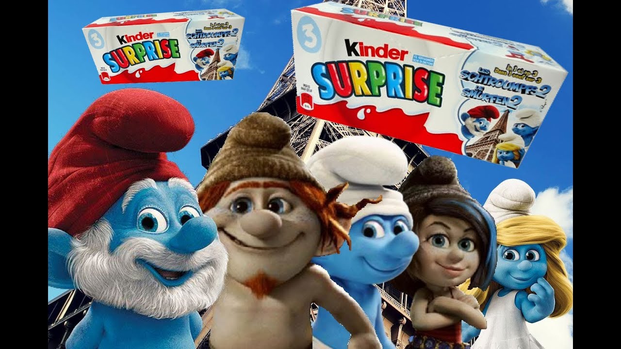12 Kinder Surprise The Smurfs 2 - NO REPEATS! - Unboxing! - YouTube