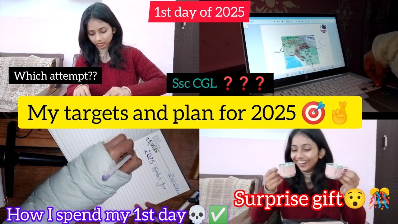 my 1st day of 2025 ️🧿 target surprise 🎊💅My vision board 2025 | SSC CGL ...