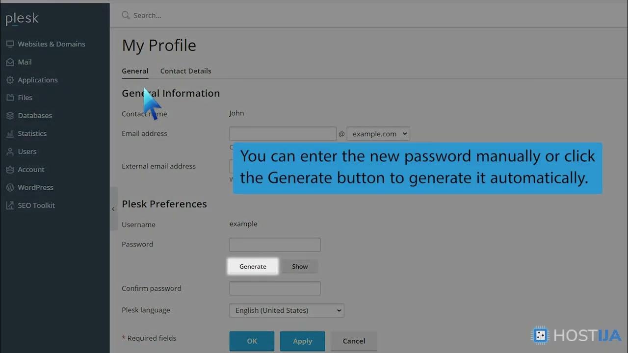 How to Change your Plesk Account Password HOSTIJA - YouTube