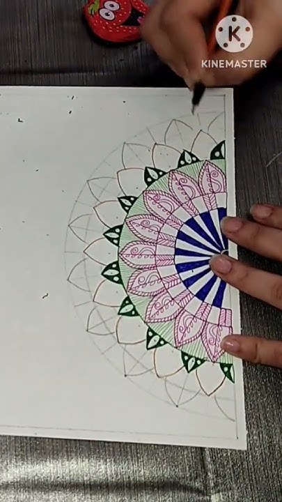 How to draw half circle colorful mandala art @fantasticart&craftstudio ...