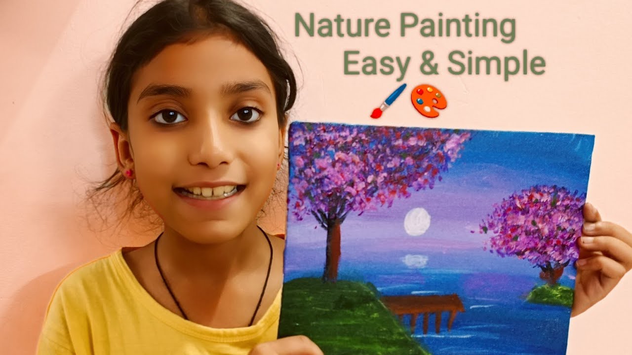 nature drawing easy | nature painting | nature drawing | - YouTube