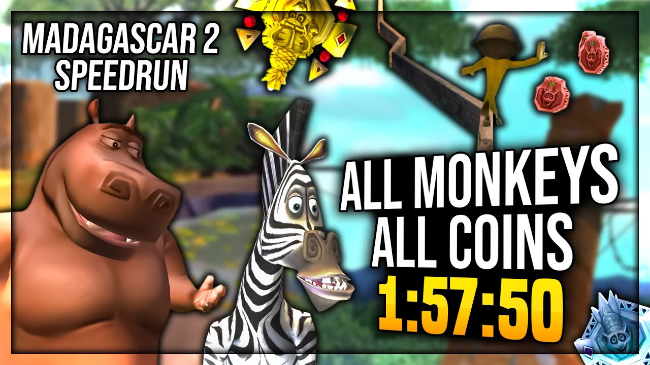 [WR] Madagascar: Escape 2 Africa - All Monkeys + All Coins Speedrun in ...
