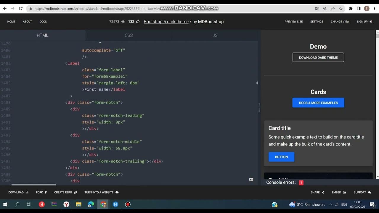 Bootstrap 5 dark theme/by MDBootstrap - YouTube