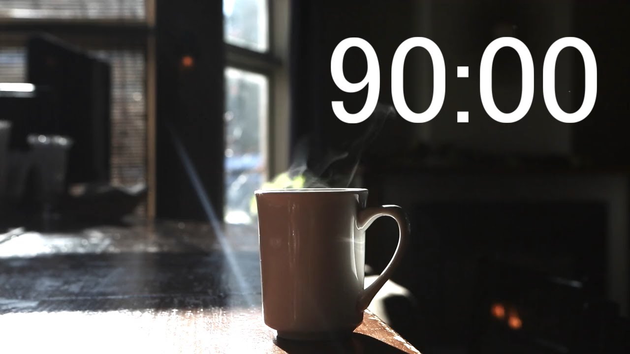 [Coffee Shop Ambience with alarm]90 Minute Countdown Timer for work ...