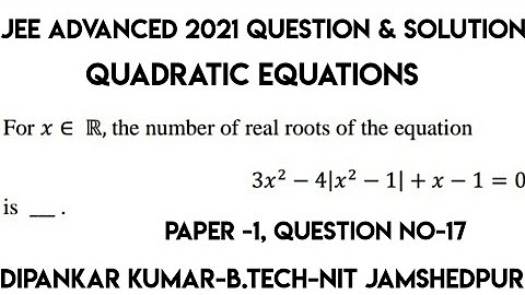 Quadratic Equations Jee Advanced PYQ - YouTube