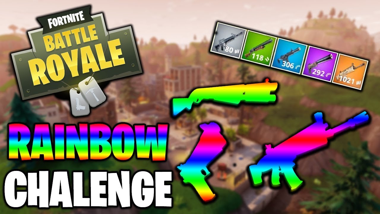 Rainbow Challenge! Fortnite Battle Royale Challenge - YouTube
