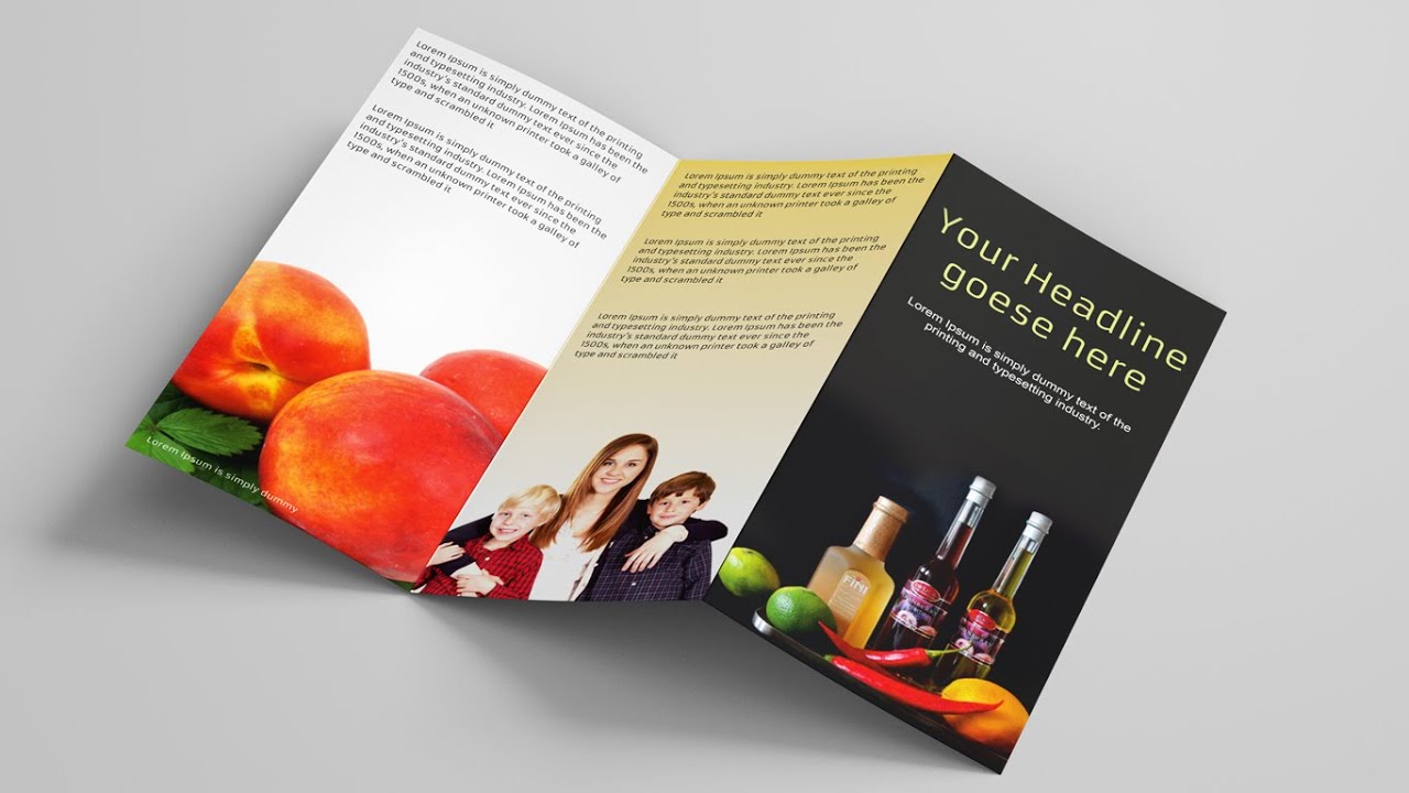 Professional trifold brochure design in corel draw - YouTube
