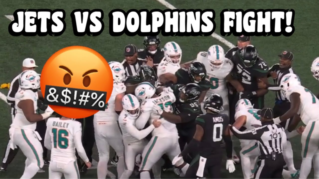 Jets Vs Dolphins FIGHT 😨🤬👀 Jets Vs Dolphins 2023 highlights - YouTube