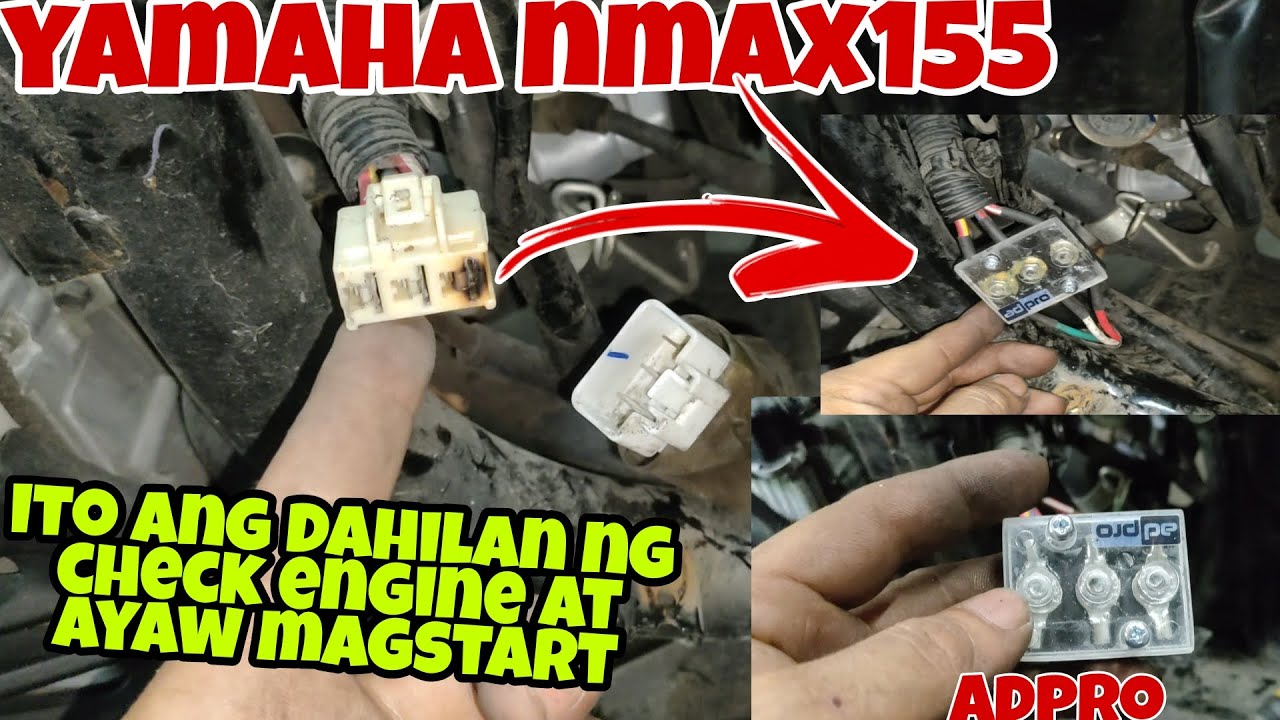 yamaha nmax155 check engine||adpro munayan para iwas check engine - YouTube