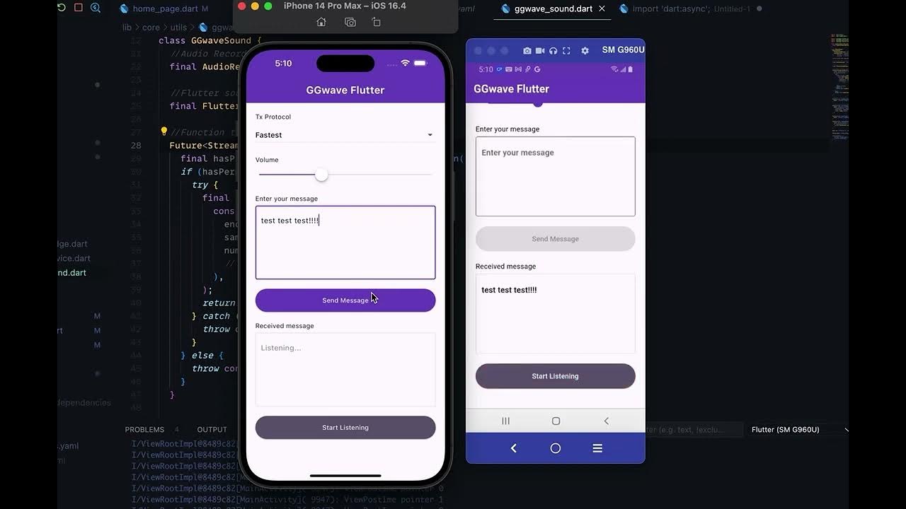 Data over sound with flutter - YouTube