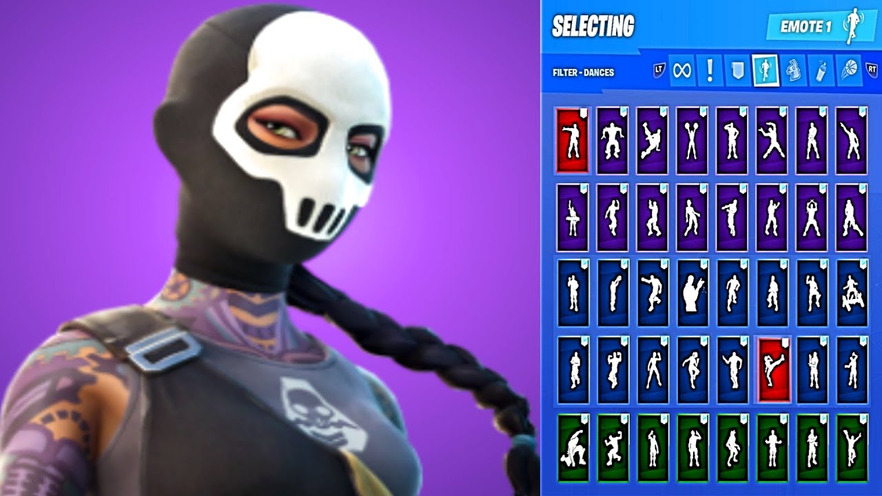 🔥 JULES SKULL MASK SKIN SHOWCASE WITH ALL FORTNITE DANCES & EMOTES 😱 ...