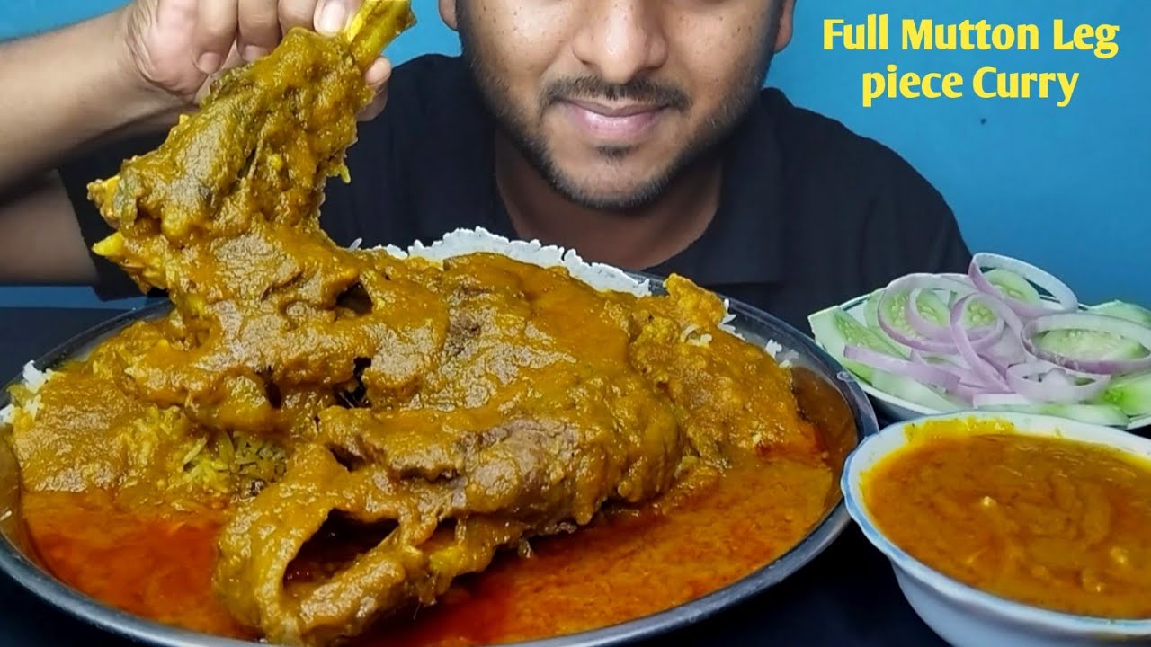 Spicy 2KG Mutton Leg piece Curry Eating With Rice | Fatty Mutton Curry ...
