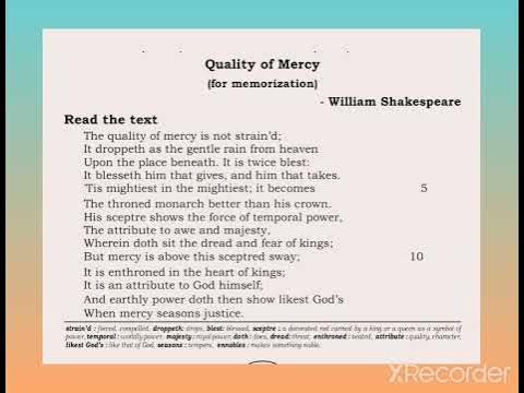 QUALITY OF MERCY: William Shakespeare - YouTube