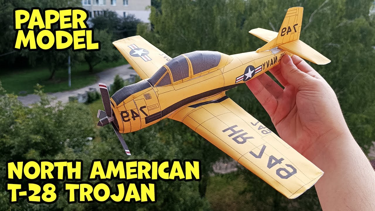 Aircraft Model North American T-28 Trojan | Paper craft Model | How ...