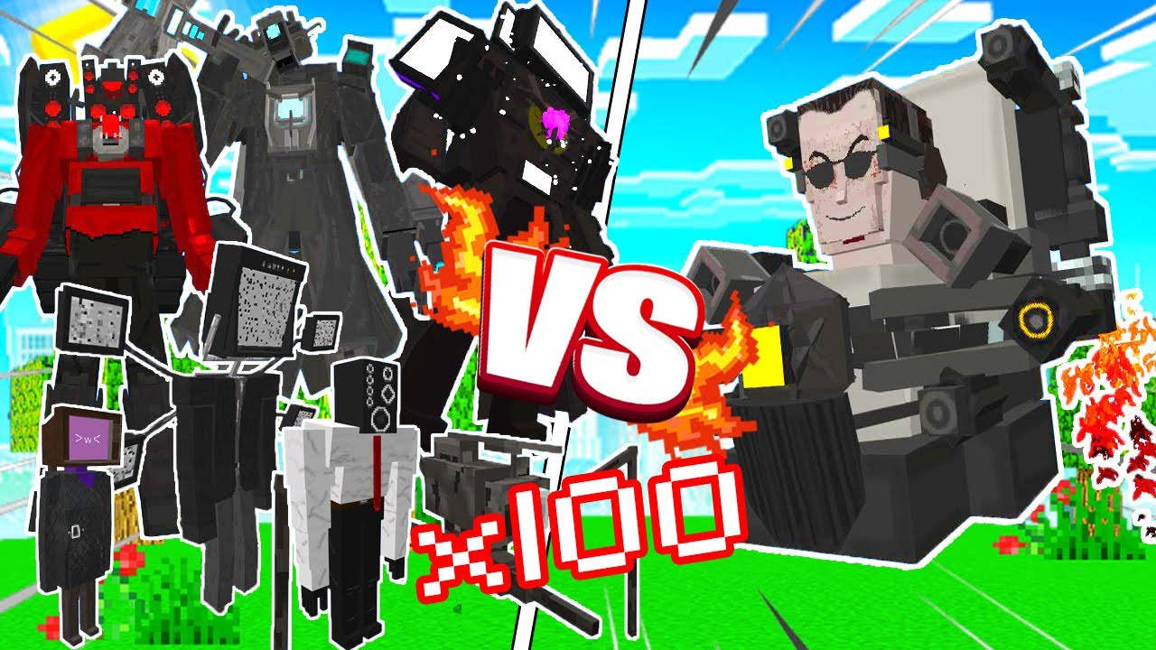 Minecraft G - Man 4.0 Vs. Canera Man 100 ตัว ฝั่งไหนที่จะเป็นผ่ายชนะ ...