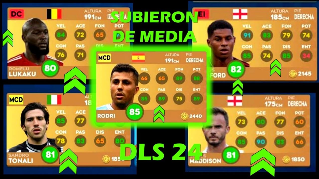 TODOS LOS JUGADORES QUE SUBIERON DE MEDIA DLS 24 ACTUALIZACIÓN⬆️ - YouTube