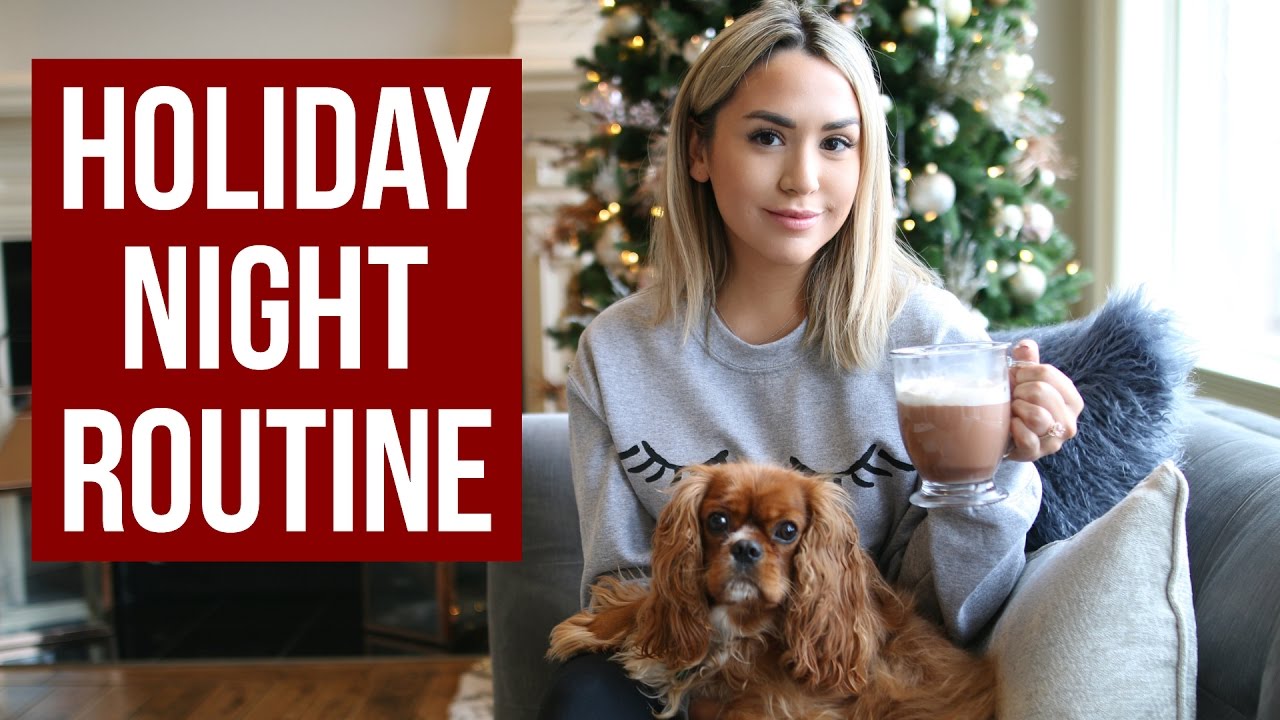 HOLIDAY NIGHT ROUTINE! HOT COCOA, GIFT IDEAS, PARTY LOOK! - YouTube