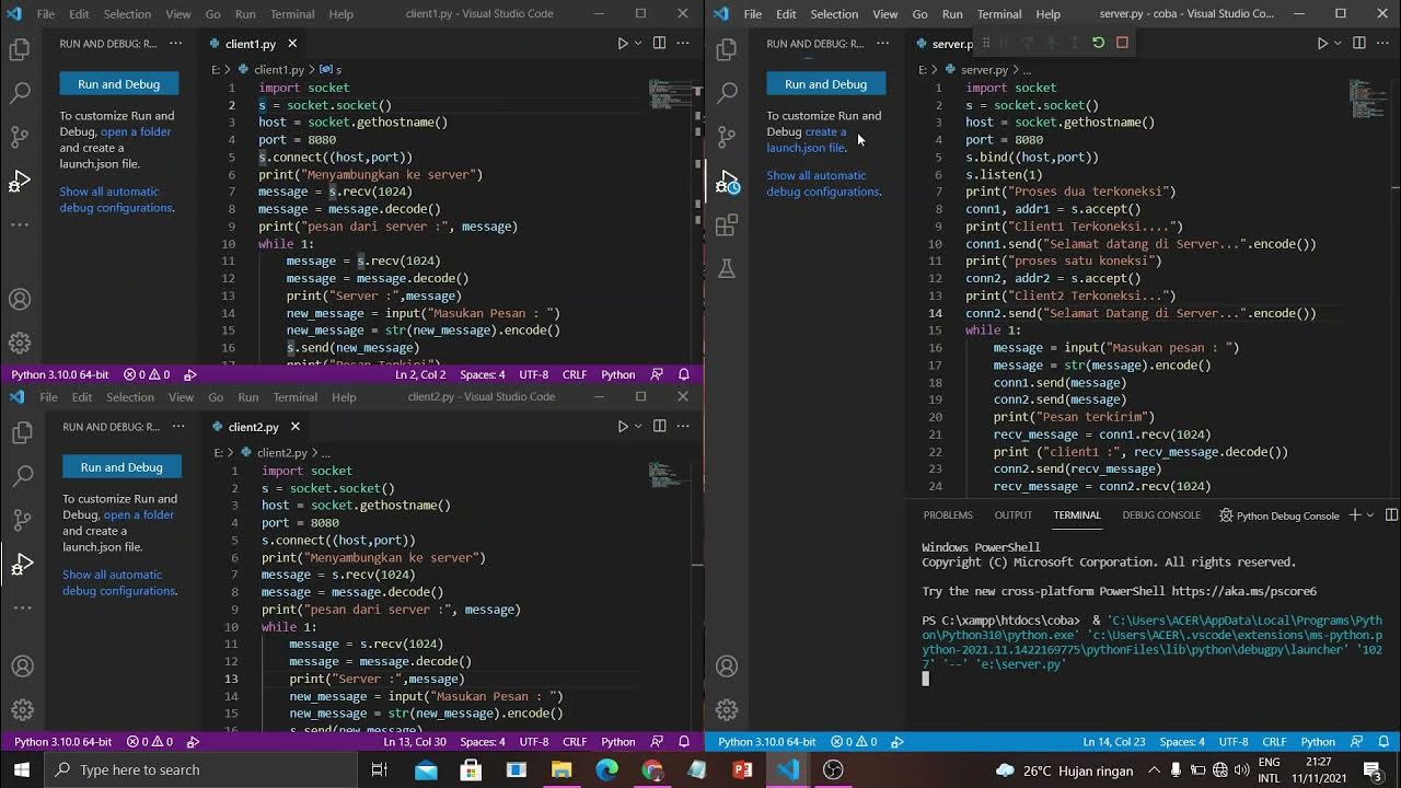 aplikasi Chatting / messaging menggukana socket programming di python ...