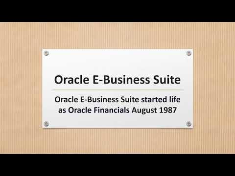 Oracle EBS Introduction | Oracle R12 Introduction | Oracle EBS versions - YouTube