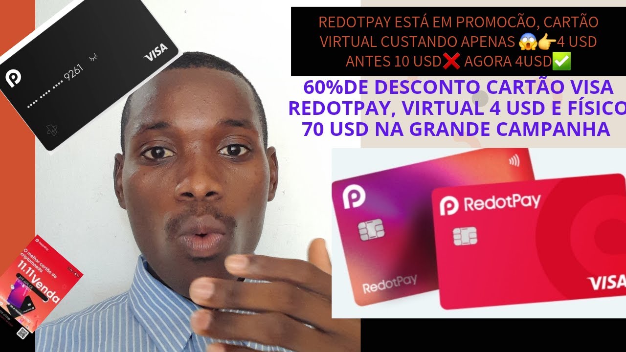 Cartão visa virtual custando apenas 4$ na Redotpay e físico 70$😱, na ...