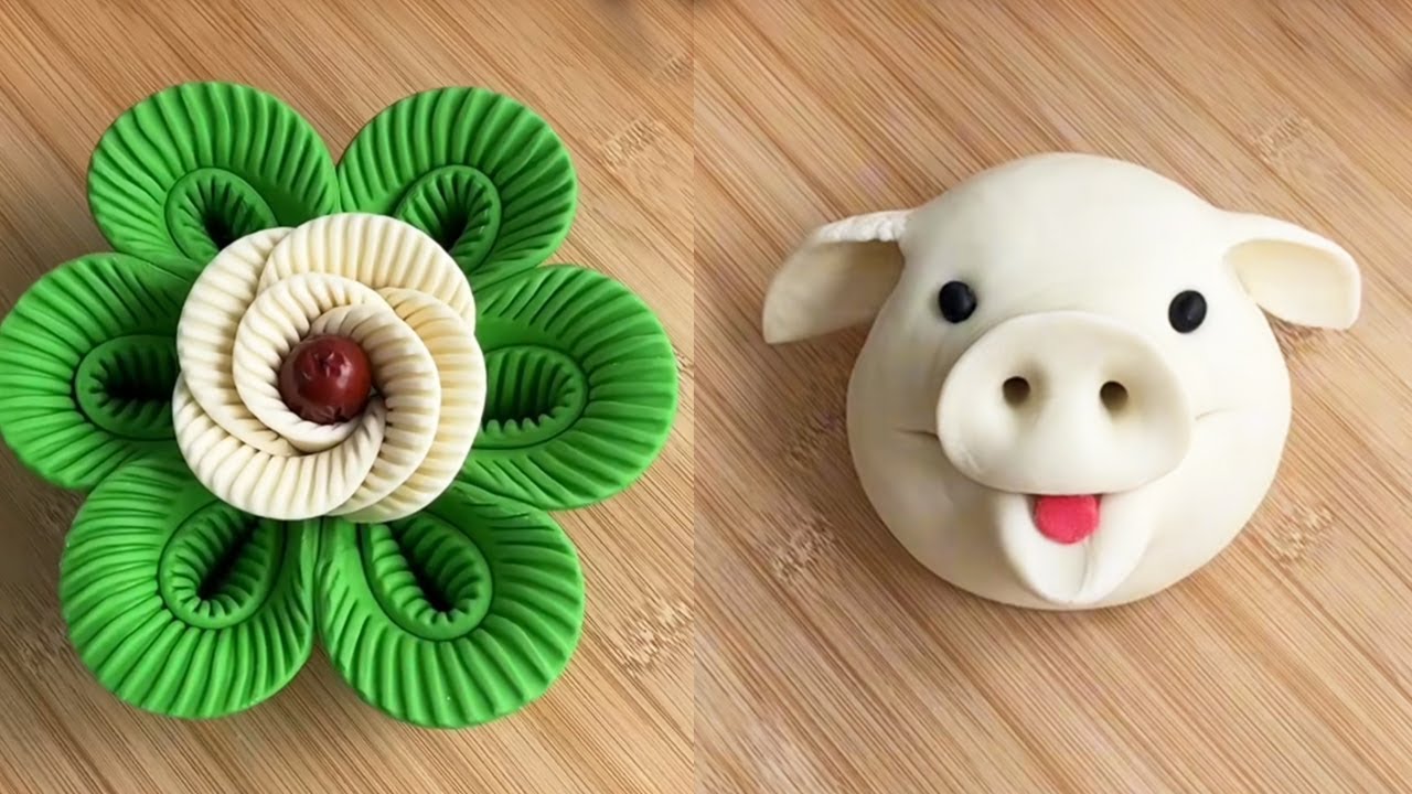 🥰 Satisfying And Yummy Dough Pastry Ideas 🍞piggy Bread, Flower Bread ...