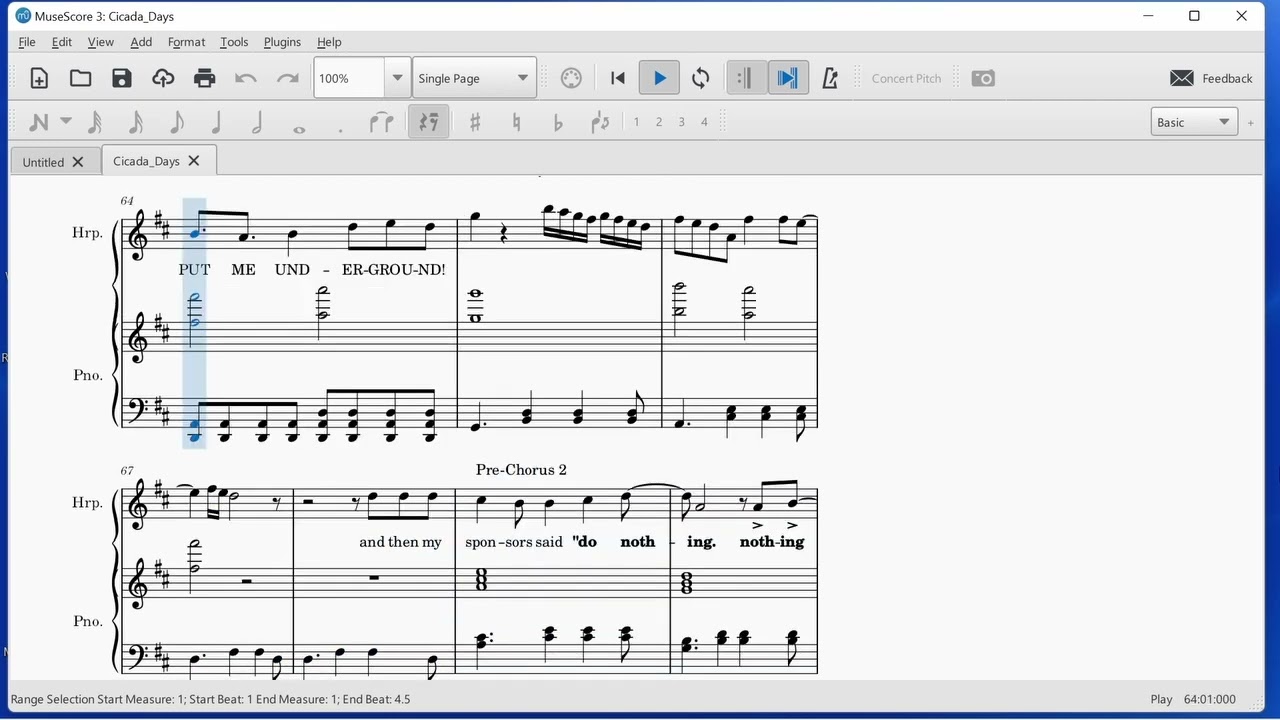 Piano Sheet Music: Cicada Days in D Major - YouTube