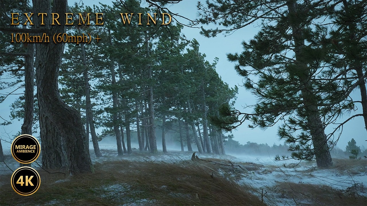 Extreme Wind Battering The Landscape | Real Life Winter Ambience for ...