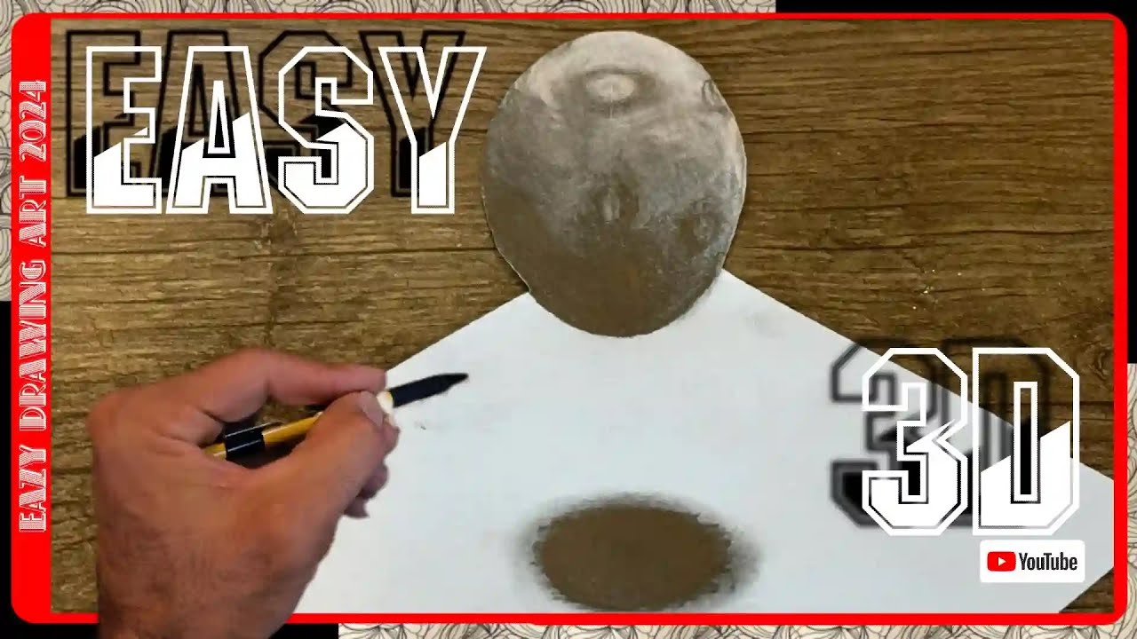 3d drawing sphere on paper for beginners - YouTube
