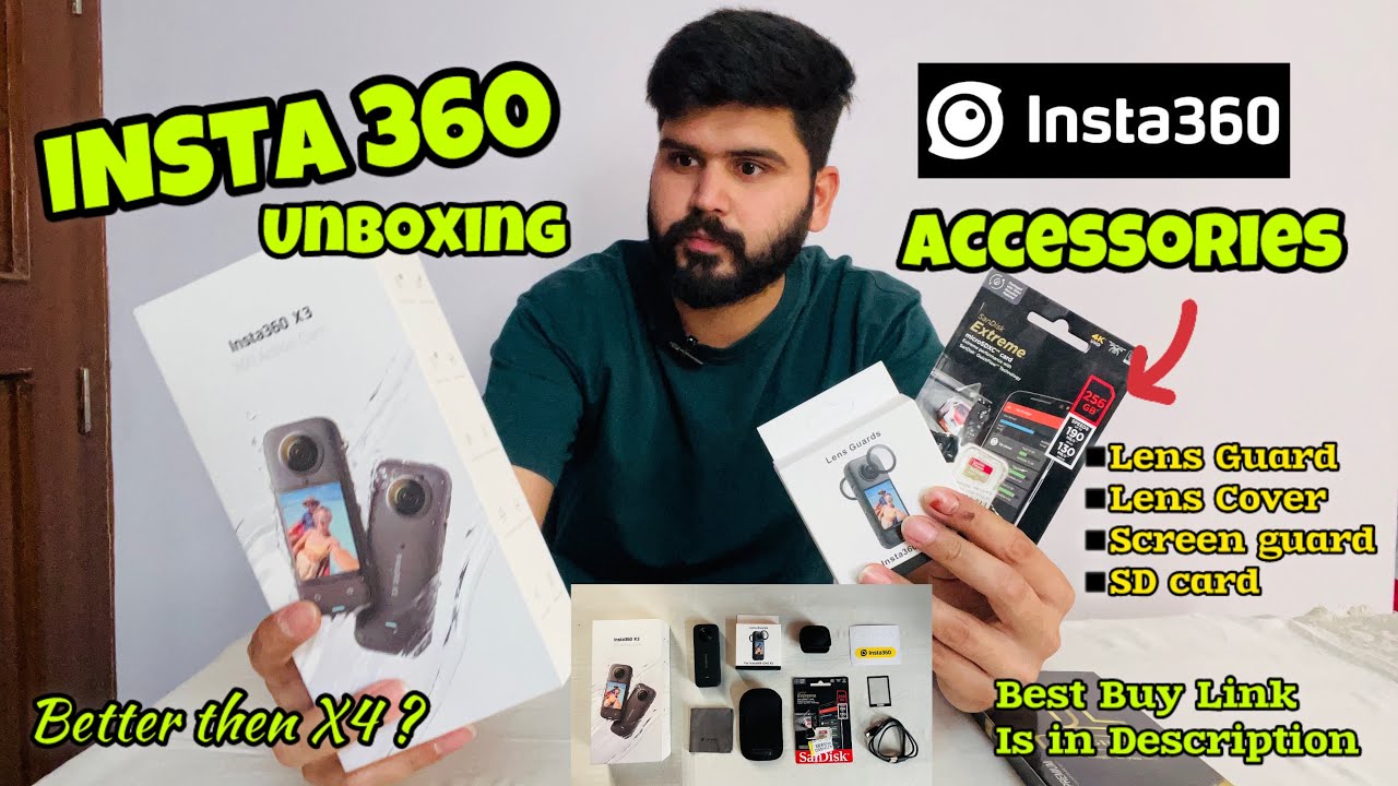 INSTA 360 X3 UNBOXING & ACCESSORIES | Lens Guard & Cover | Insta 360 X3 ...