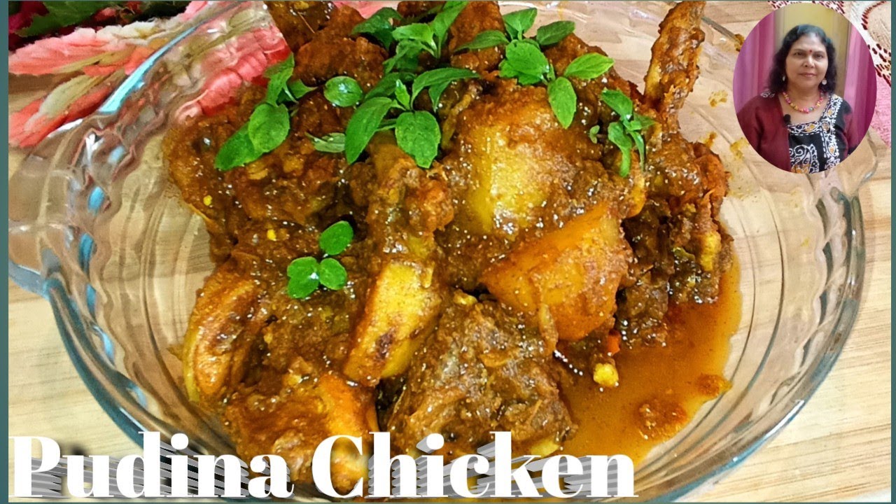 Durga puja special pudina chicken curry/Bengali pudina chicken recipe ...