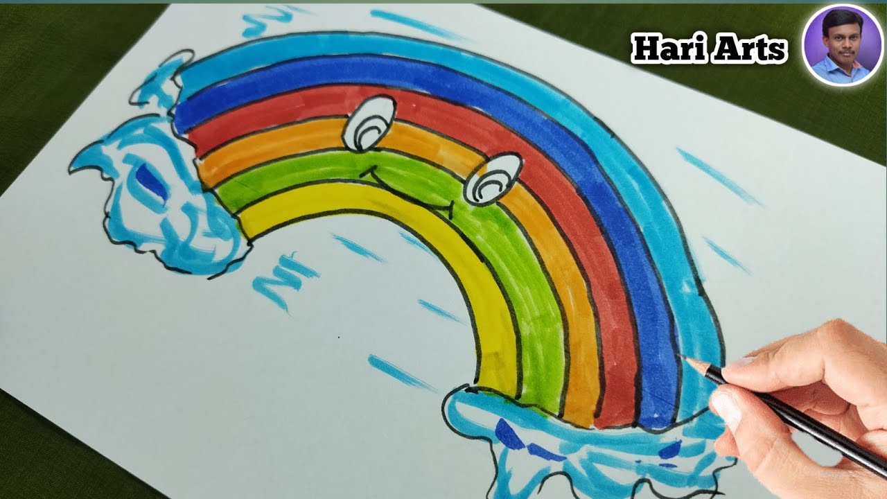 Rainbow Drawing | very easy way to draw a rainbow Drawing | rainbow 🌈 ...