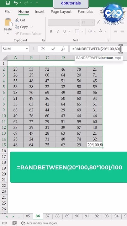 🔥excelshort86 Easy Trick To Generate Random Decimal Numbers In Excel Youtube