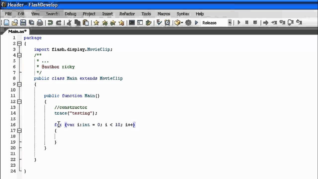 How to Program flash Actionscript 3 For Loop - YouTube