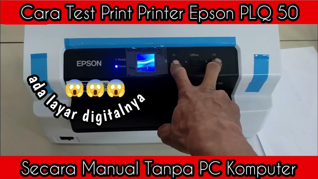 Cara tes cetakan dan setting konfigurasi printer Epson PLQ-50 - YouTube