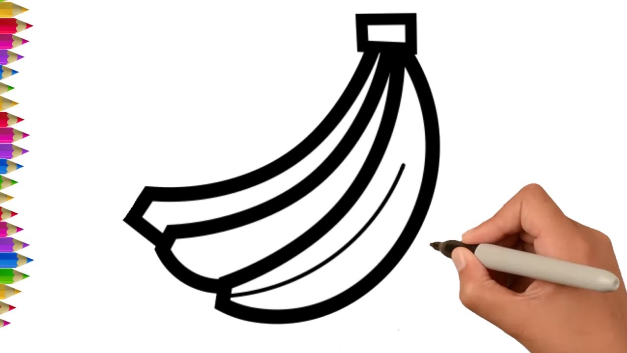 How To Draw fruits for Beginners | Fruits Drawing Apple & Banana ...