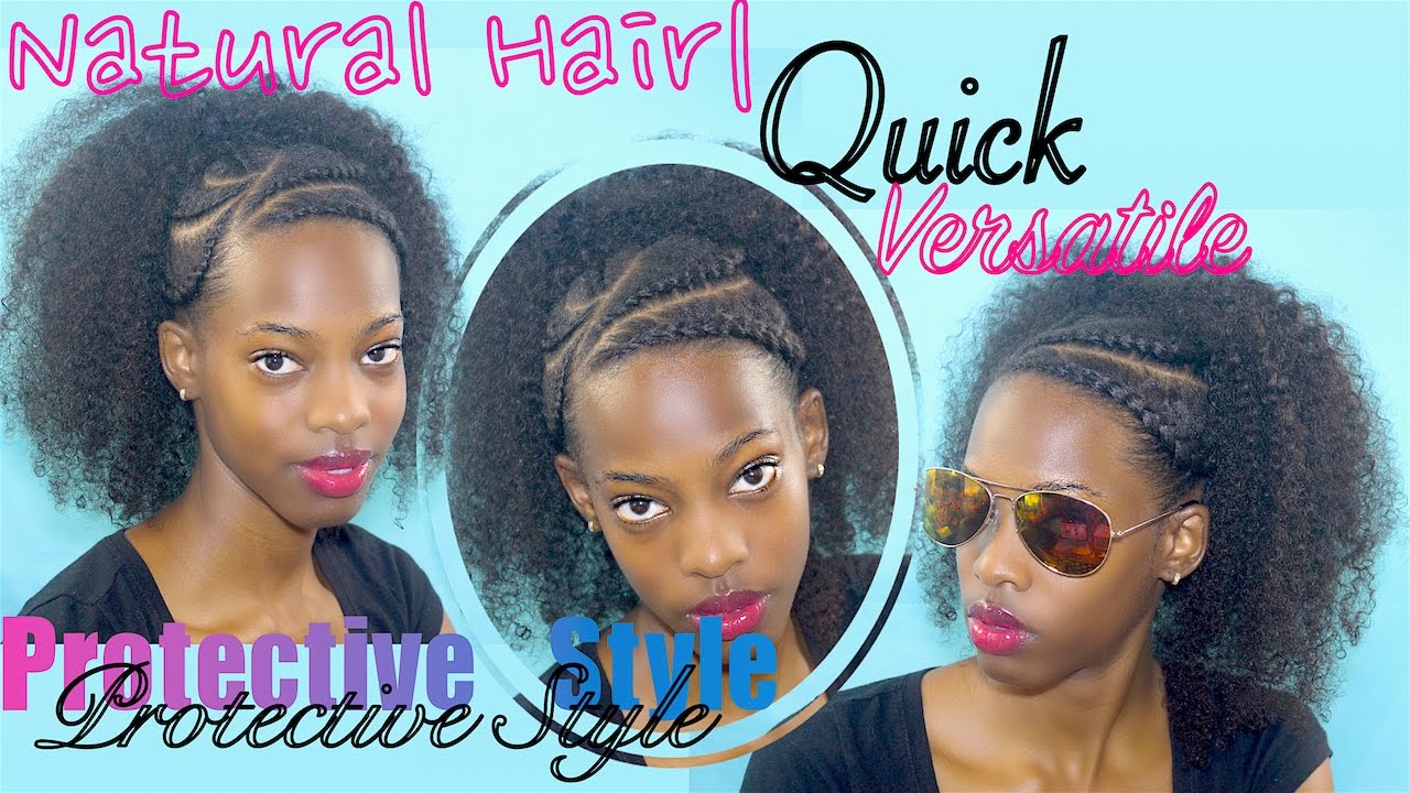Natural Hair | QUICK PROTECTIVE STYLE! - YouTube