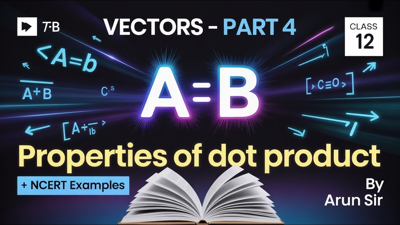 Vectors – Part 4 | Properties of Dot Product & NCERT Examples | Class ...