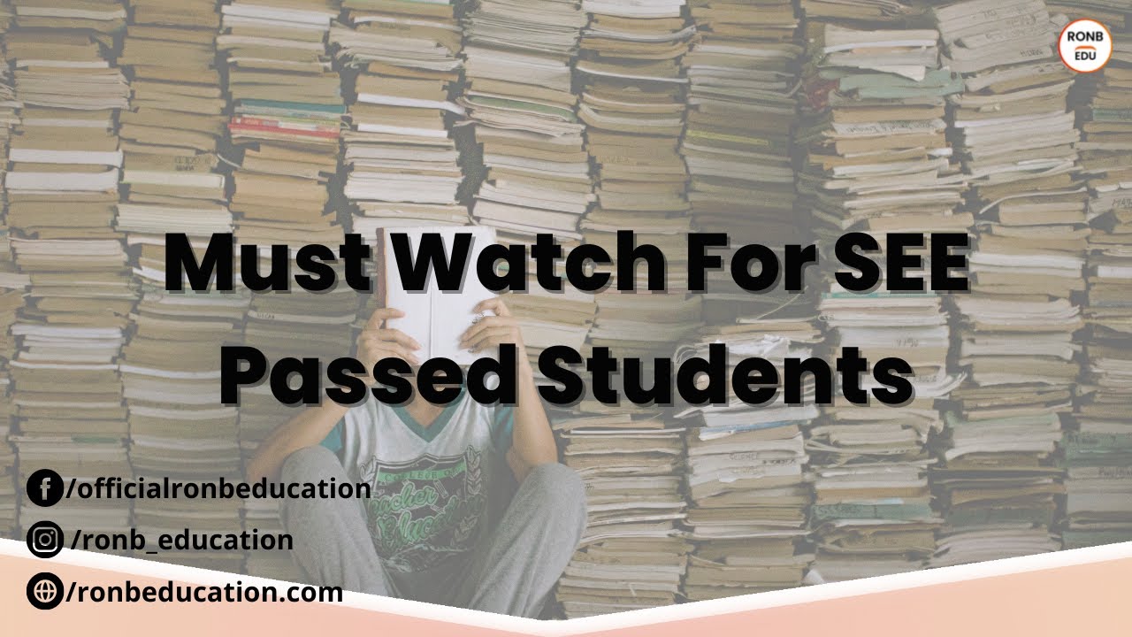 Must Watch For SEE Students | What After SEE? | RONBeducation | For SEE Students - YouTube