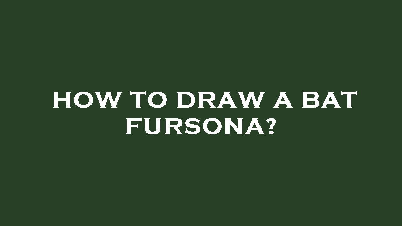 How to draw a bat fursona? - YouTube