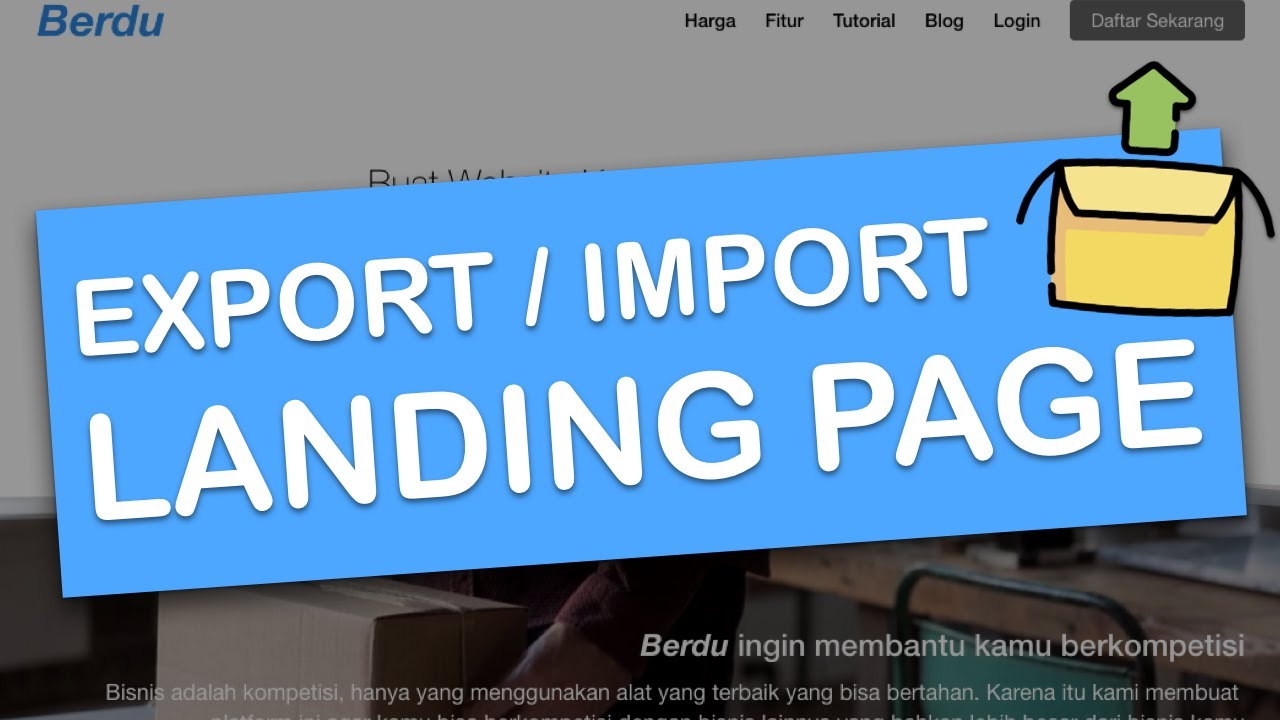 Import-Export Landing Page / Halaman Website - Berdu.id - YouTube