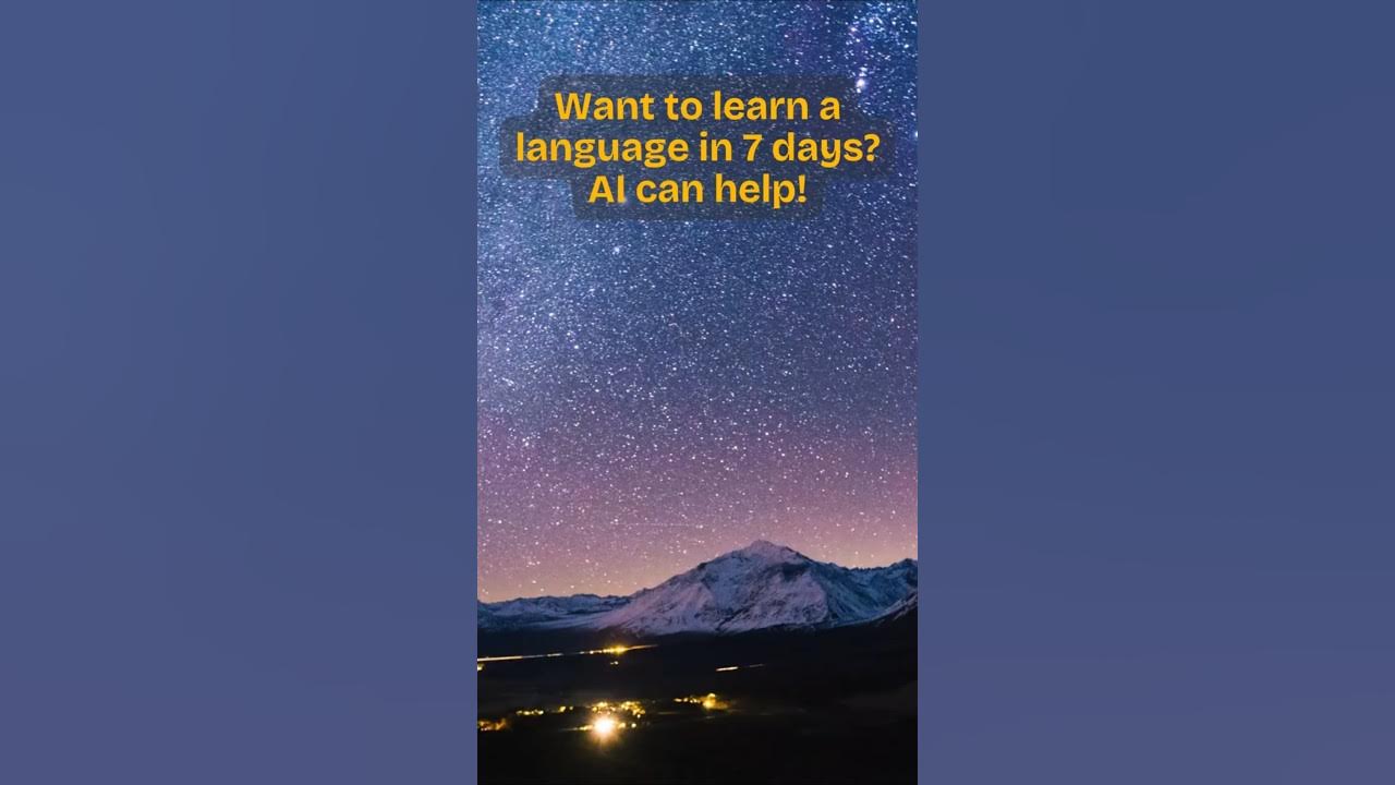 Want to learn a language in 7 days? AI can help! - YouTube