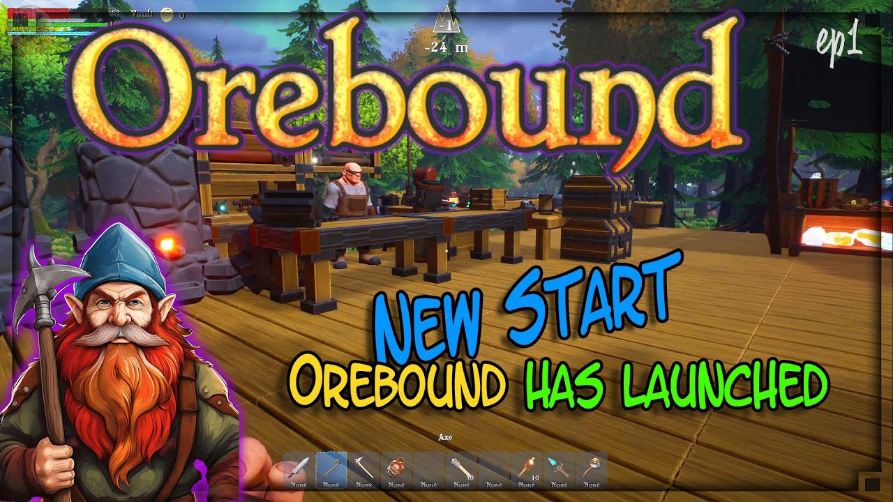 Orebound - S1-1 New Start, Game Launch - Craft, Mine, Build - YouTube