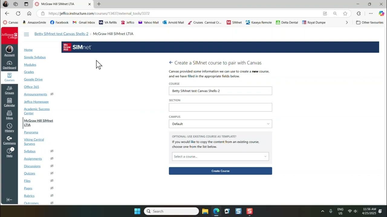 Creating & Linking Canvas Shell to Simnet CIS 125 - YouTube