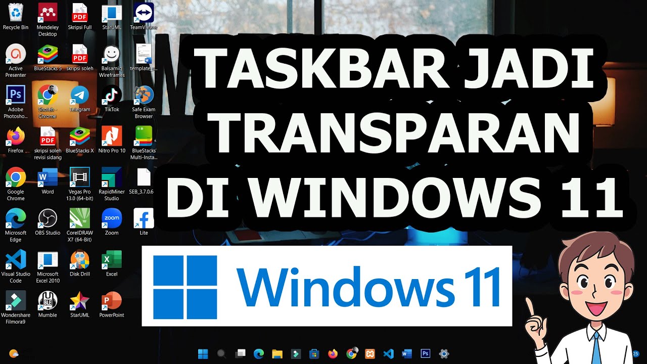 Cara Membuat Taskbar Menjadi Transparan di Windows 11 - YouTube