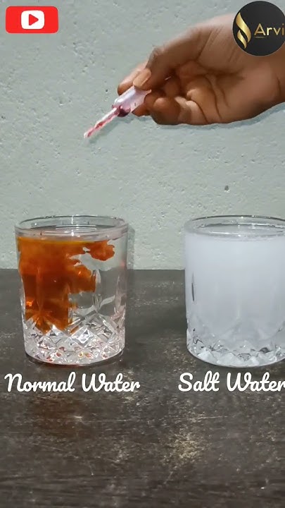 Normal Water Vs Salt Water Density experiment using ink #shorts # ...