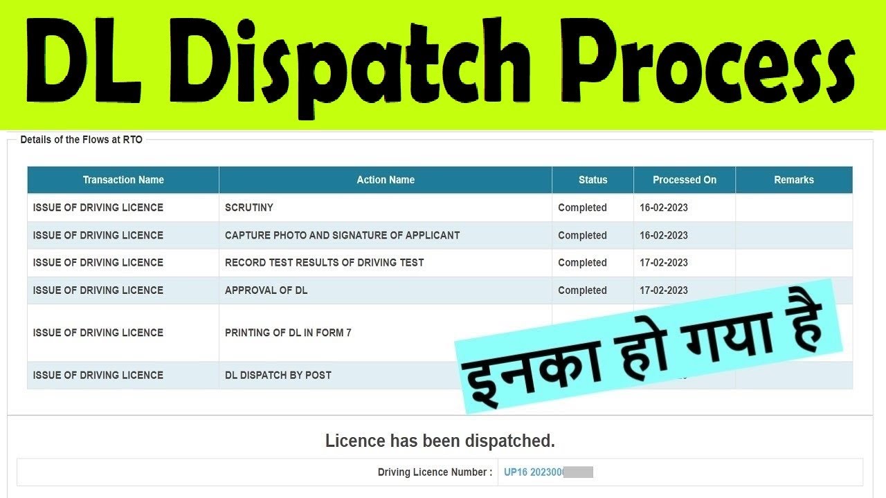 dl dispatch pending : dl dispatch by post pending : dl dispatch status ...