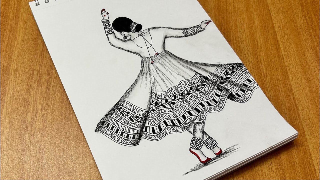 Kathak | Easy drawing | How to draw Mandala art of kathak classical ...