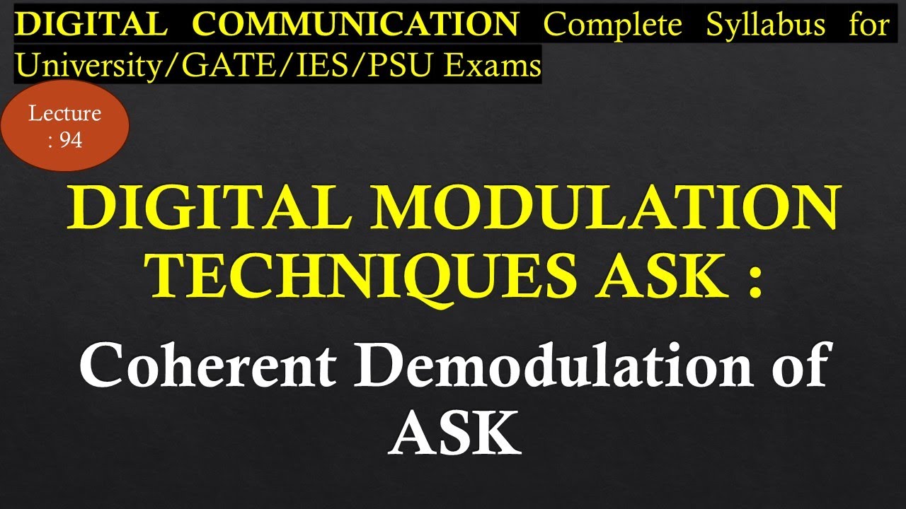 Coherent Demodulation of Amplitude Shift Keying | Digital Communication ...