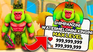 Unlocking Max Level Shimpanzini Kingini In Brainrot Evolution Roblox ...