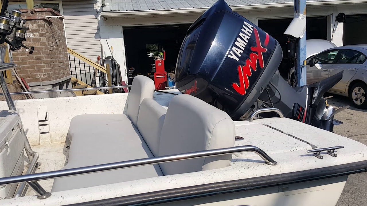 2013 Yamaha upgrade on blue wave center console boat - YouTube